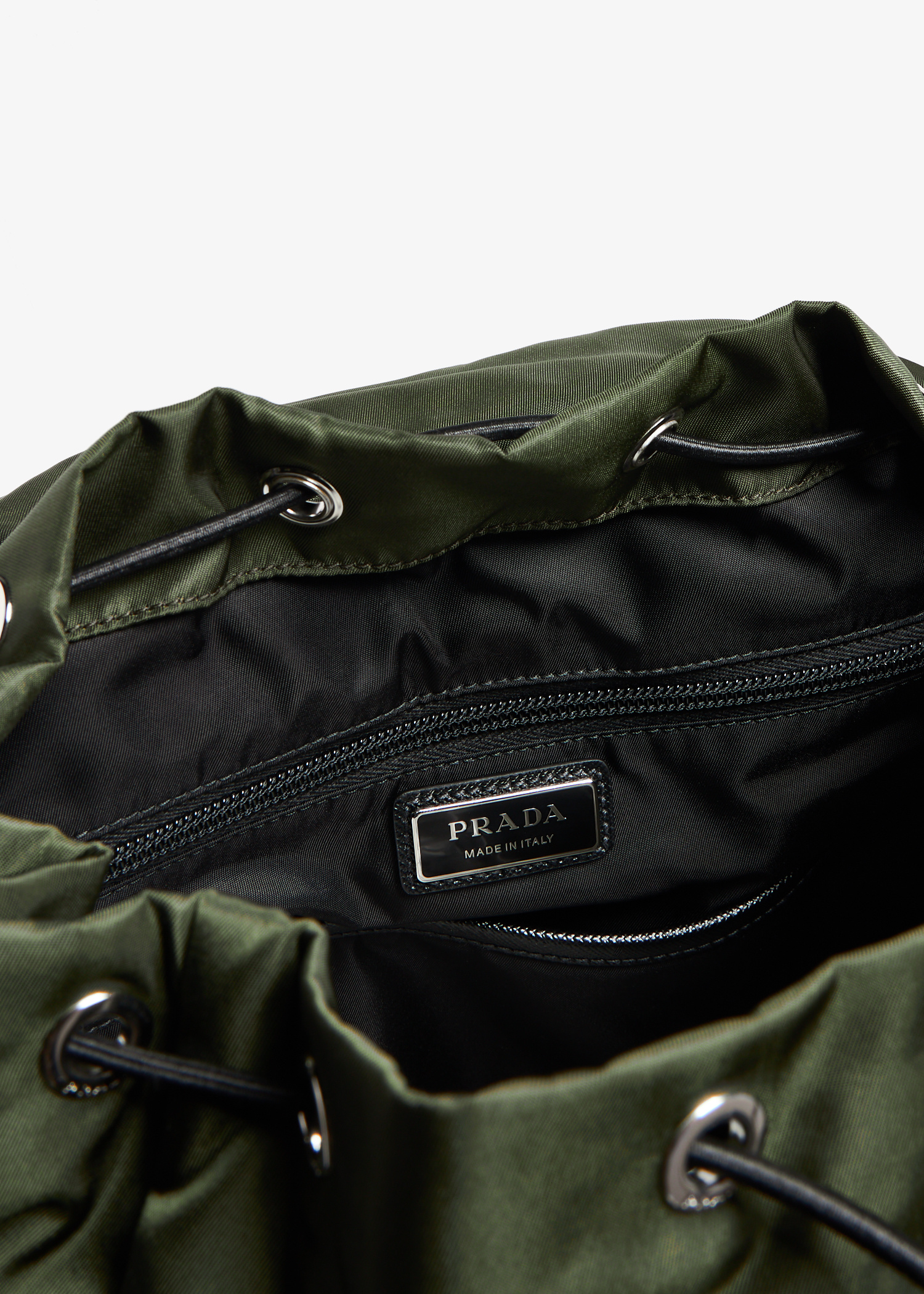 prada backpack men green