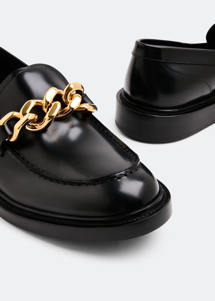 Versace Chain leather loafers for Men - Black in UAE | Level Shoes