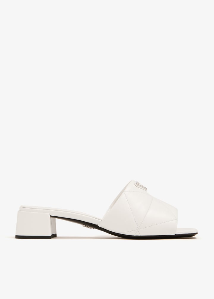 Prada Quilted nappa leather slide sandals for Women - White in KSA ...
