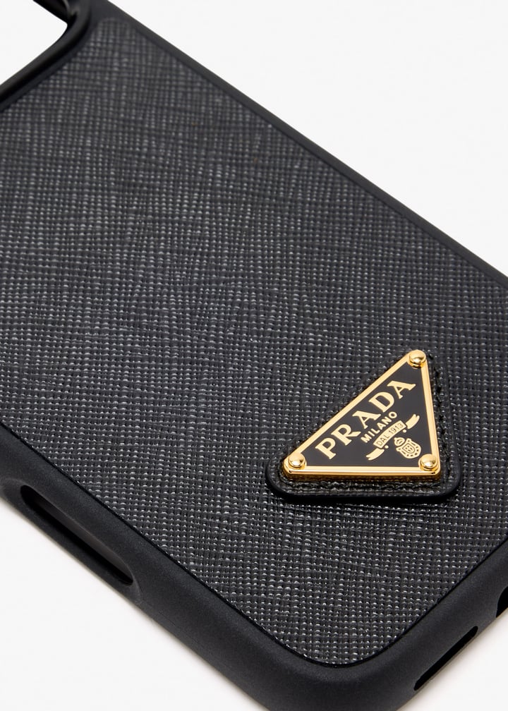 Prada iPhone 17 Pro Max saffiano leather case for Women - Black in ...