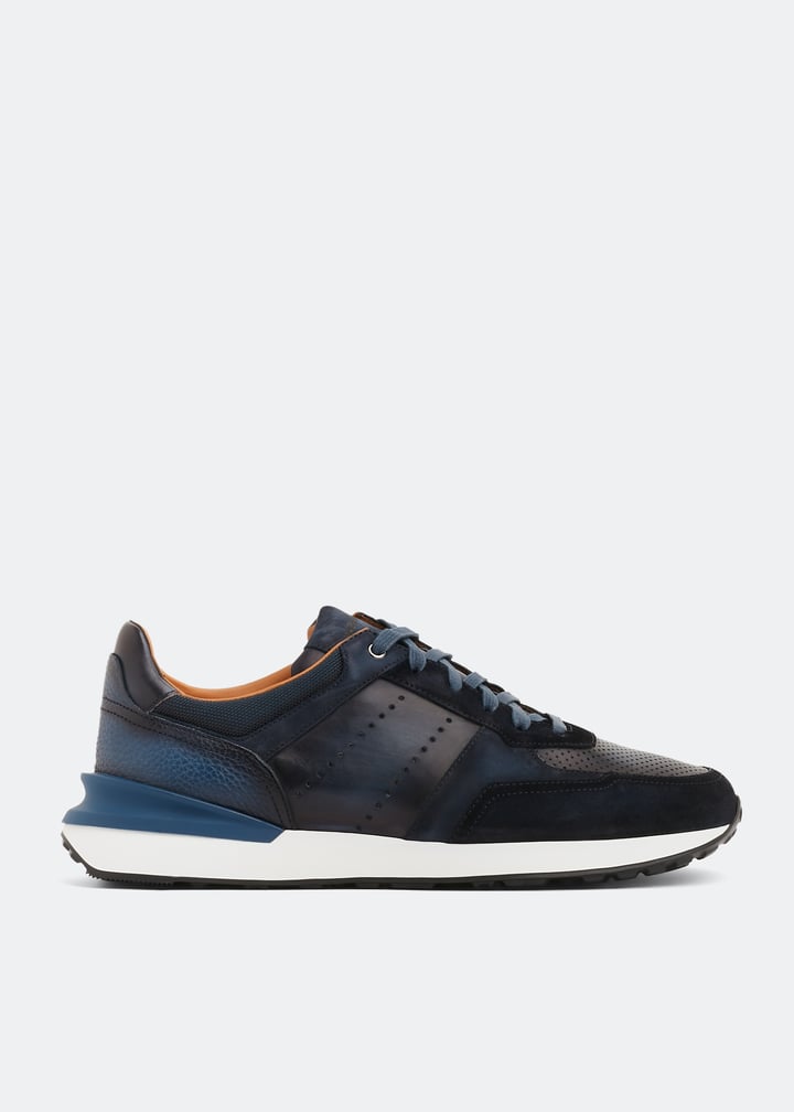 Magnanni Leather sneakers for Men - Blue in UAE | Level Shoes