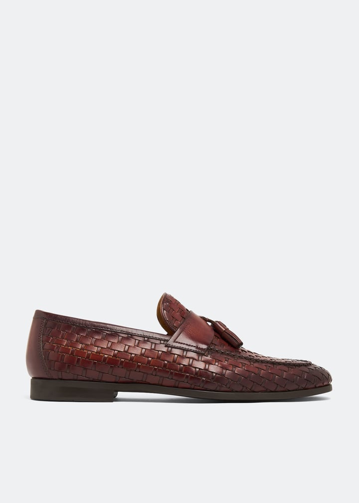 Magnanni Woven leather loafers for Men - Brown in KSA | Level Shoes