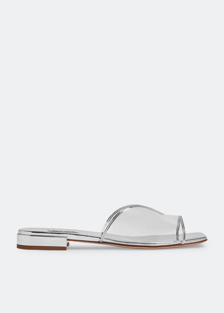 Miu Miu Metallic plexi sandals for Women - Silver in UAE | Level Shoes
