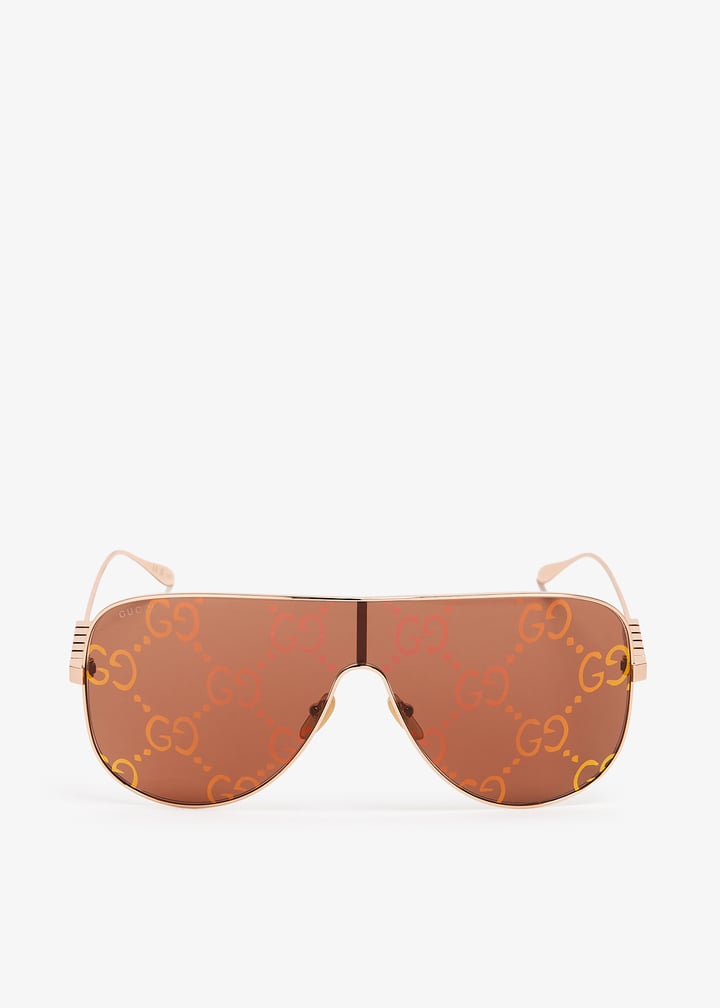 Gucci Mask sunglasses for Women - Gold in UAE | Level Shoes