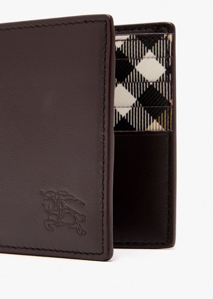 Burberry Pop Check bifold wallet for Men - Brown in Kuwait | Level Shoes
