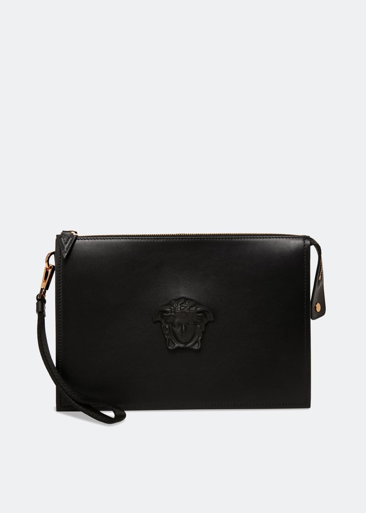 Versace La Medusa large pouch for Men - Black in UAE | Level Shoes