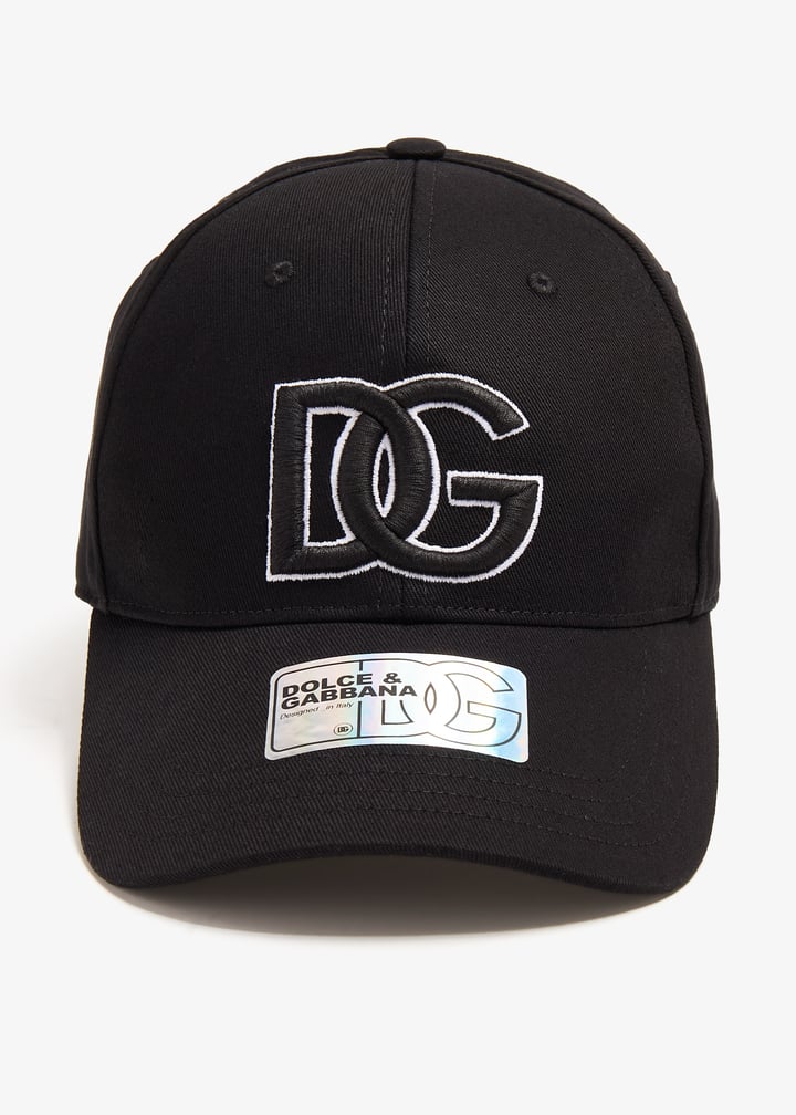 Dolce&Gabbana DG embroidered cotton cap for Men - Black in UAE | Level ...