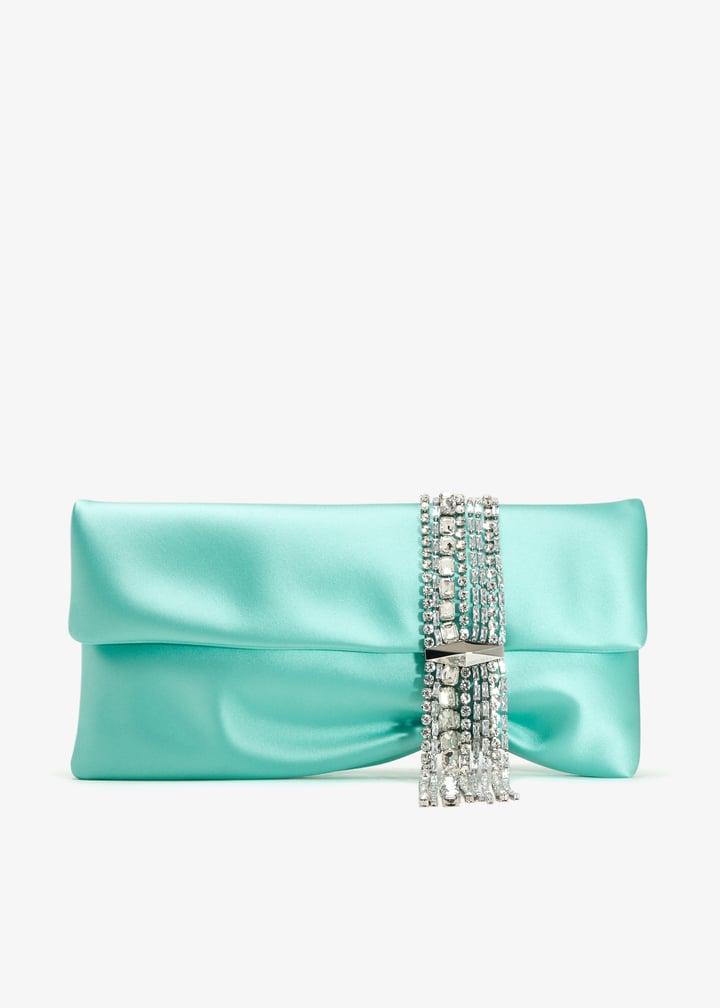 Jimmy Choo Zandra soft clutch for Women - Blue in Kuwait | Level Shoes