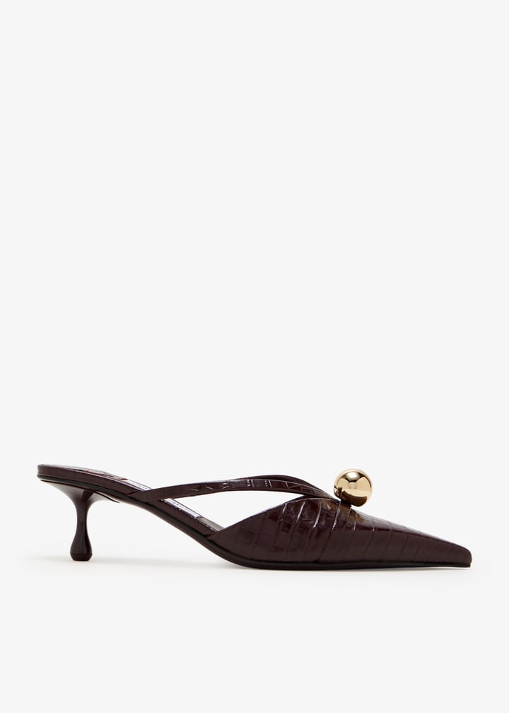 Jimmy Choo Sana 50 mules for Women - Burgundy in KSA | Level Shoes