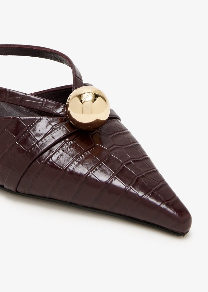 Jimmy Choo Sana 50 mules for Women - Burgundy in KSA | Level Shoes