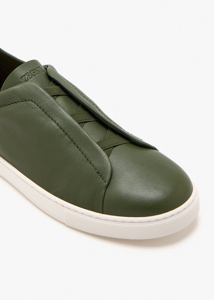 ZEGNA The pine green Triple Stitch™ SECONDSKIN leather sneakers offer ...