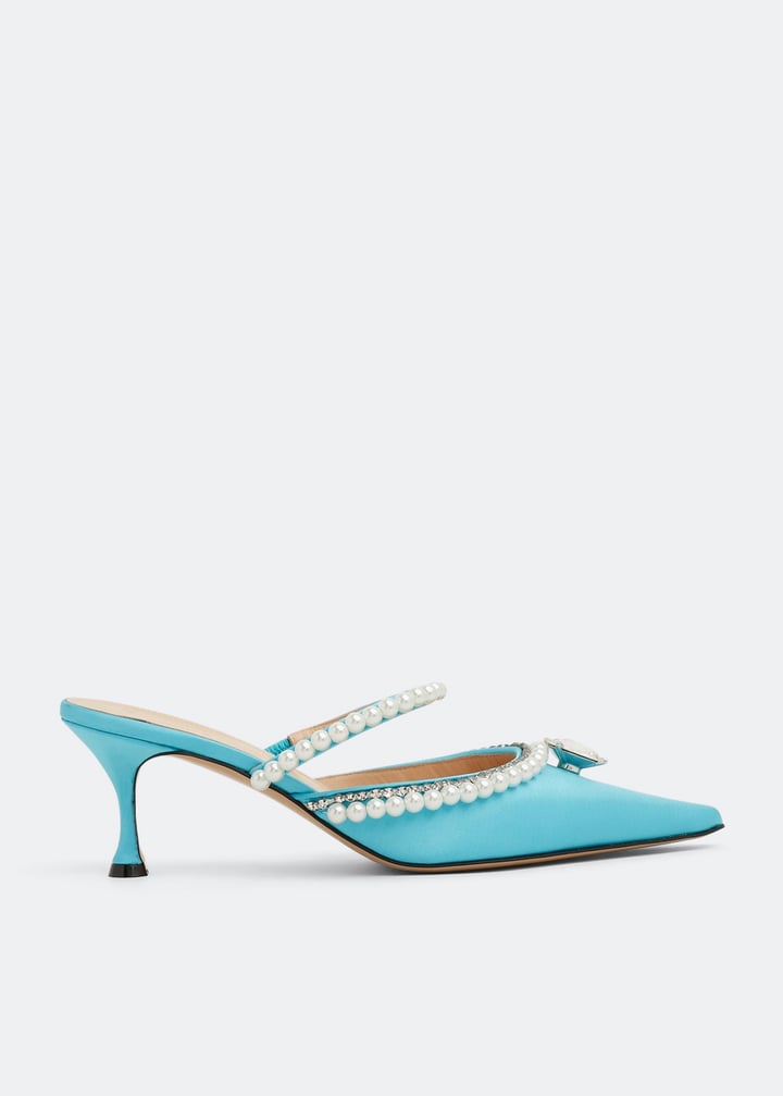 MACH & MACH Diamond & Pearls mules for Women - Blue in UAE | Level Shoes