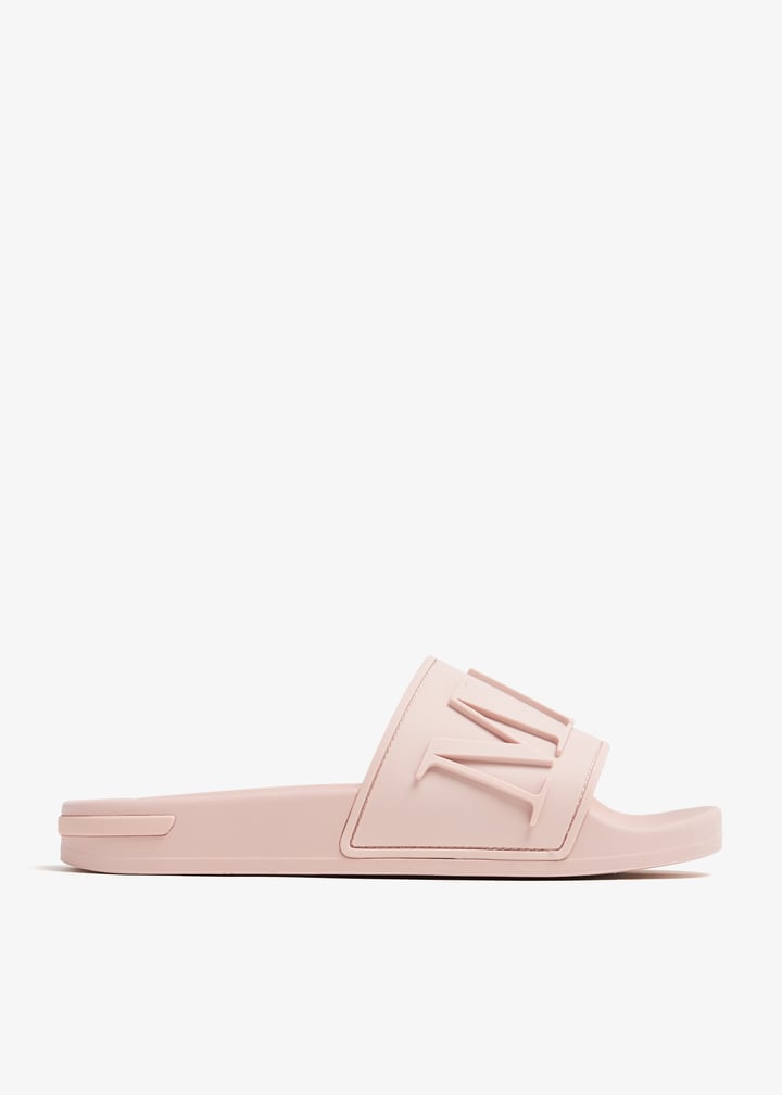 Mallet Split logo slides for Women - Pink in UAE | Level Shoes