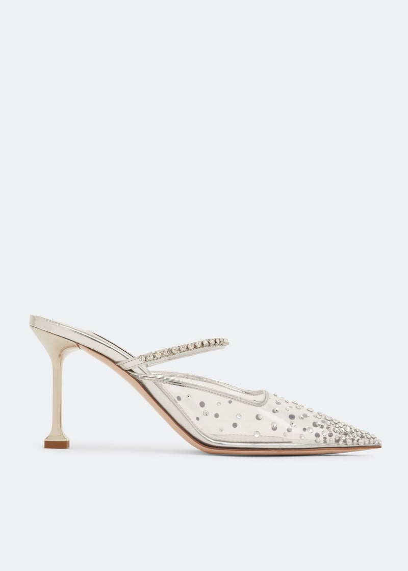 Miu Miu Crystal vinyl mules for Women - Silver in UAE | Level Shoes