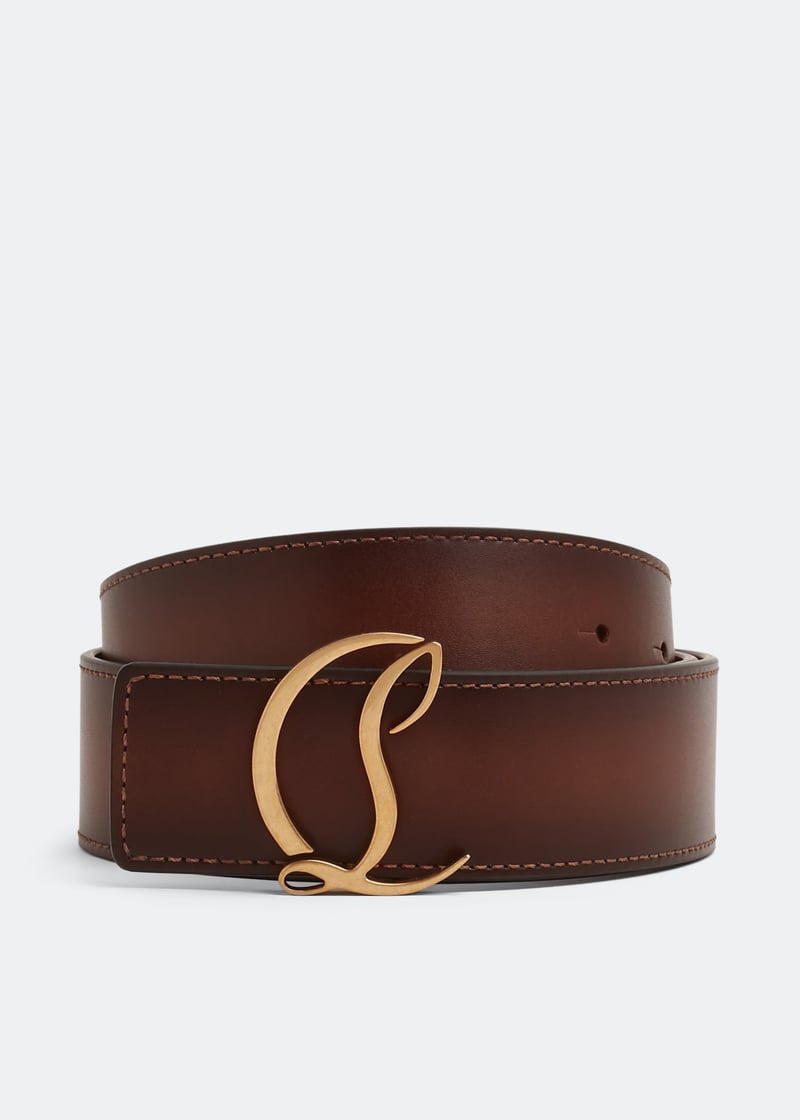 Christian Louboutin CL logo belt for Men - Brown in Bahrain | Level Shoes