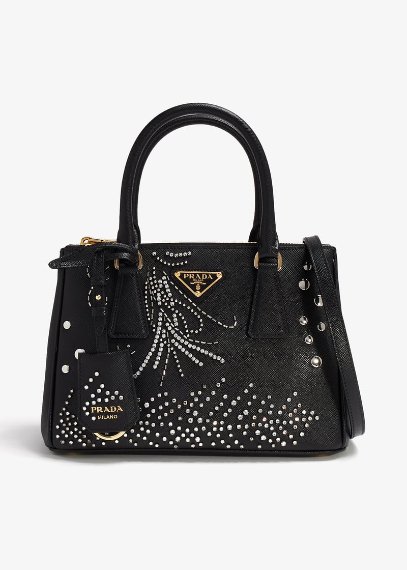 Prada Galleria embellished bag for Women - Black in Qatar | Level Shoes