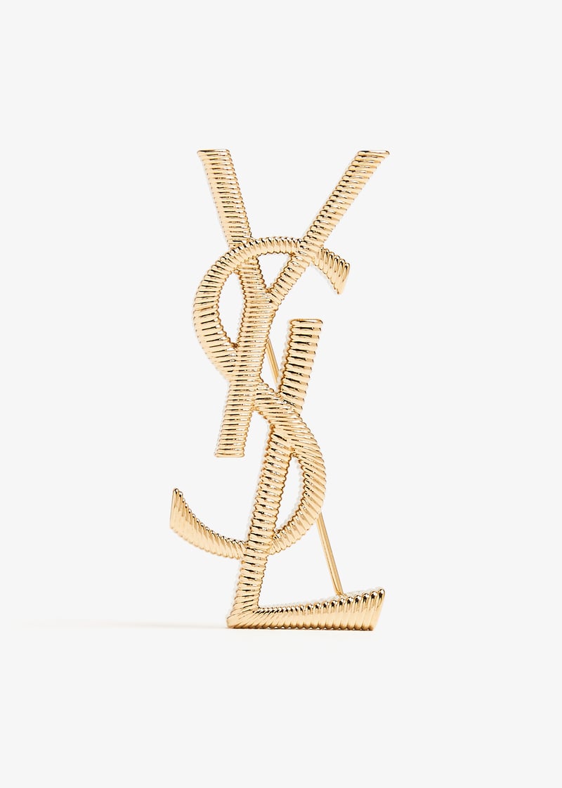 Saint Laurent Cassandre brooch for Women - Gold in UAE | Level Shoes
