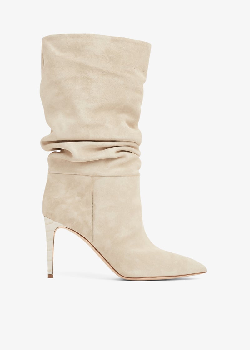 Paris Texas Slouchy boots for Women - Beige in Bahrain | Level Shoes